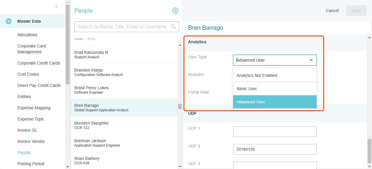 Emburse Analytics User Types and Roles – Emburse Analytics